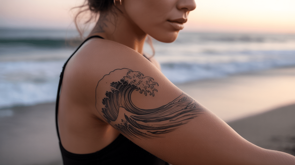The Meaning Behind Wave Tattoos Explained - illustrated Tea Cup